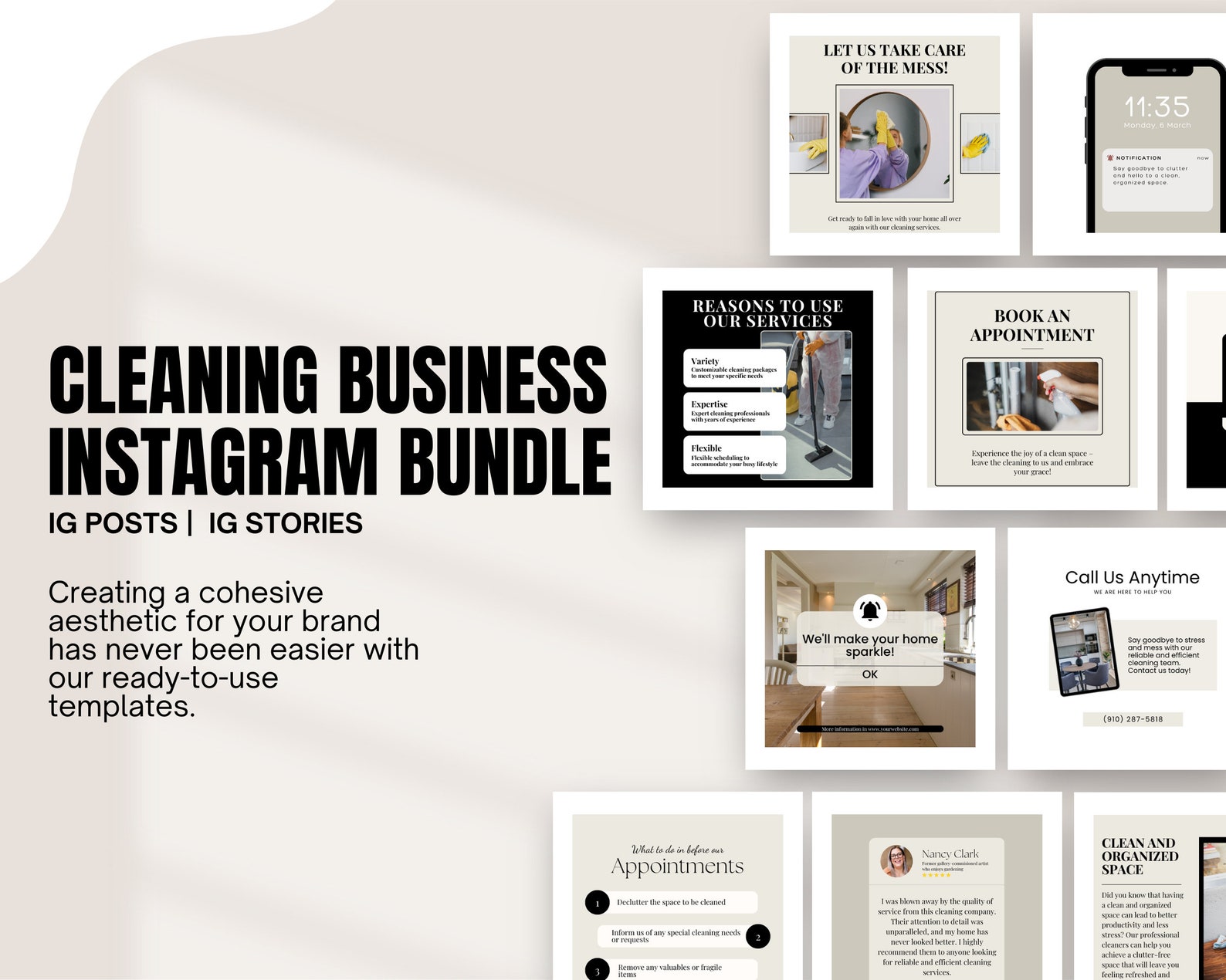 Editable Cleaning Business Instagram, Canva Social Media Posts ...
