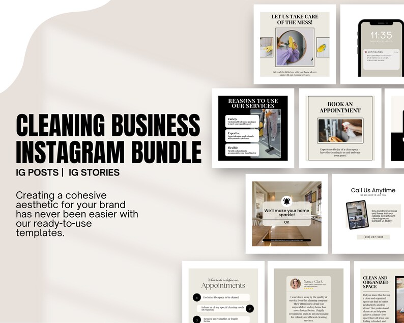 Editable Cleaning Business Instagram, Canva Social Media Posts ...