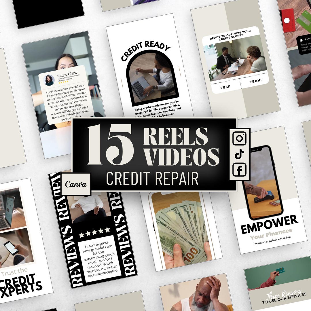 Credit Repair Instagram Reels Templates: Editable Canva Videos (digital ...