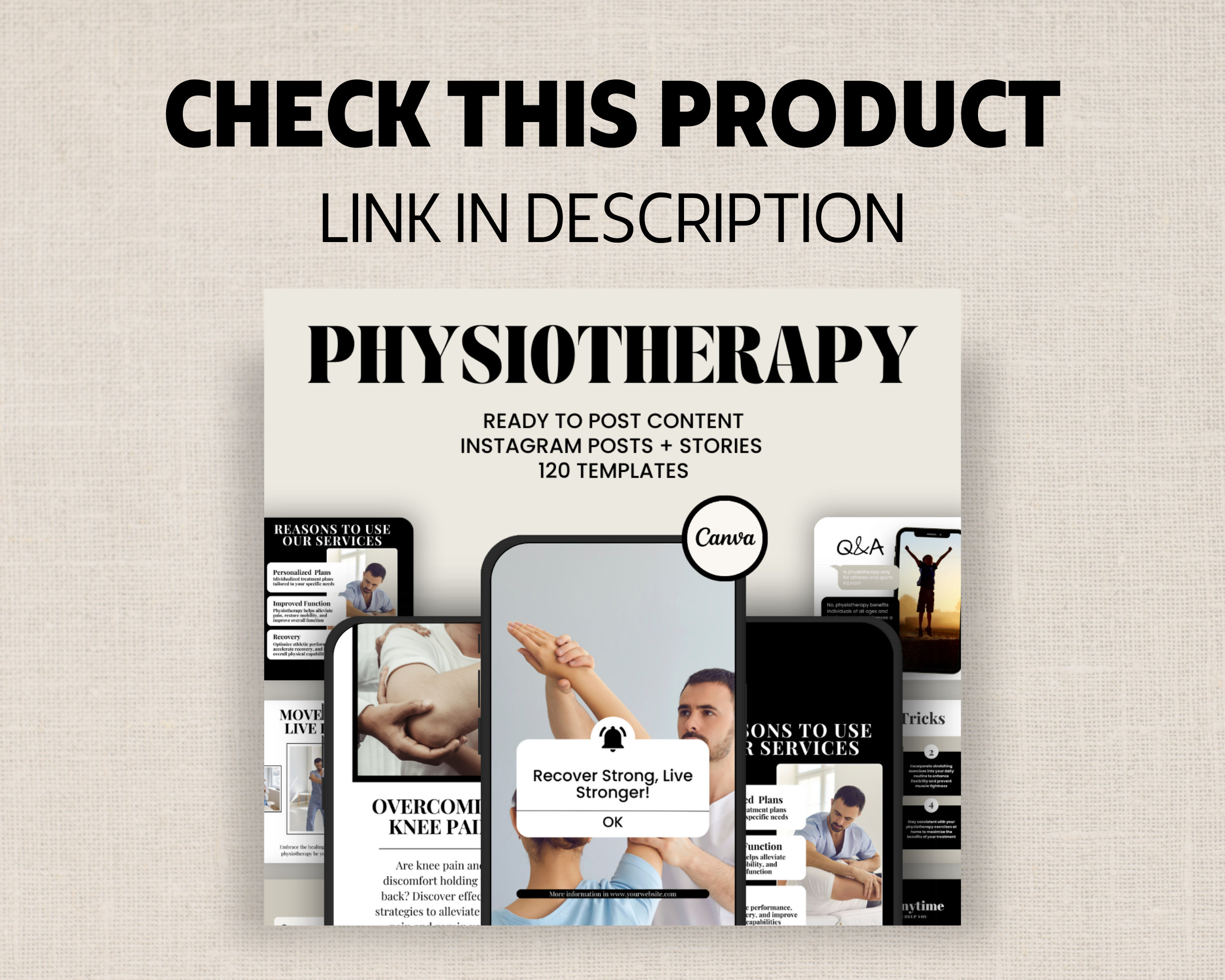 Physiotherapy Instagram Reel Template, Editable Social Media Videos for ...