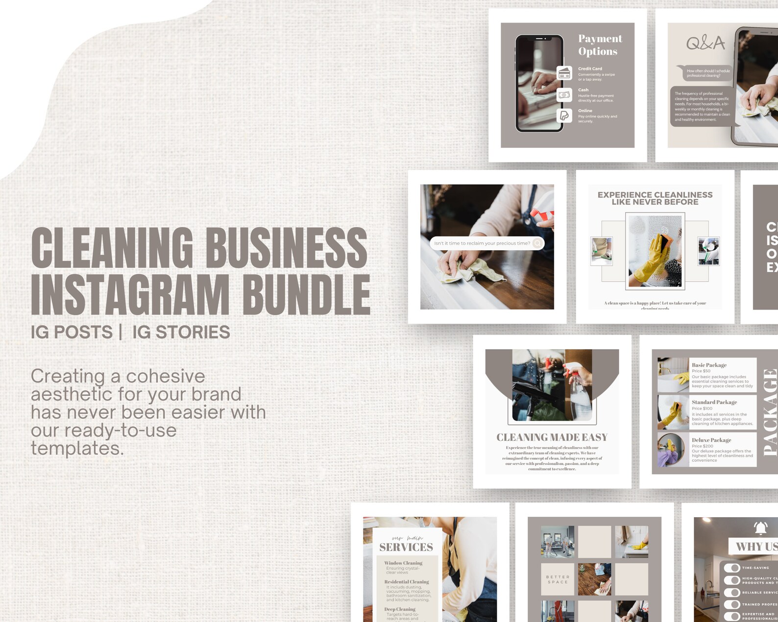 Cleaning Business Instagram Post Template, Editable Social Media Posts ...