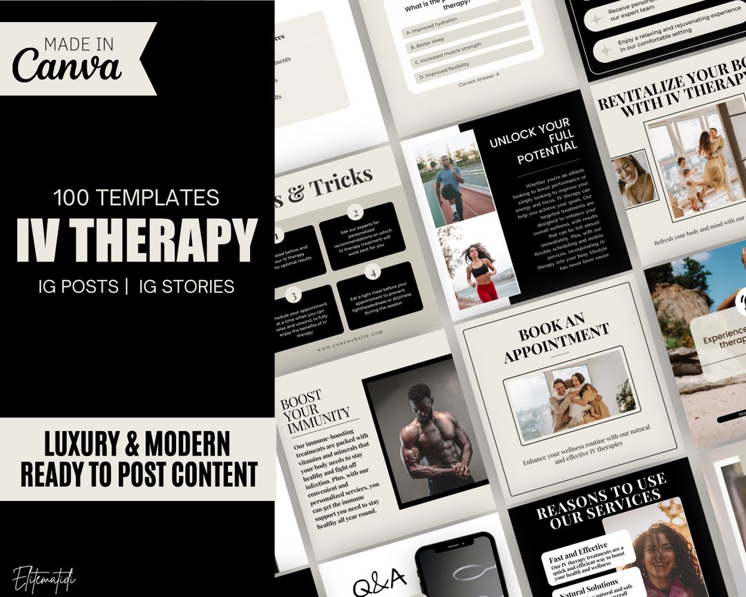 IV Therapy Instagram Post Template, Social Media Marketing for IV ...