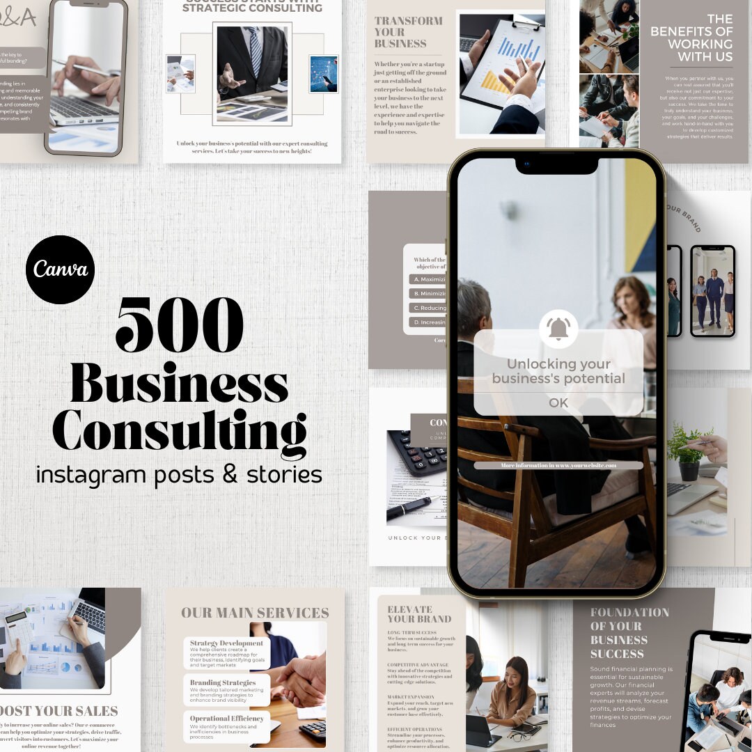 Business Consultant Instagram Post Template, Editable Social Media ...