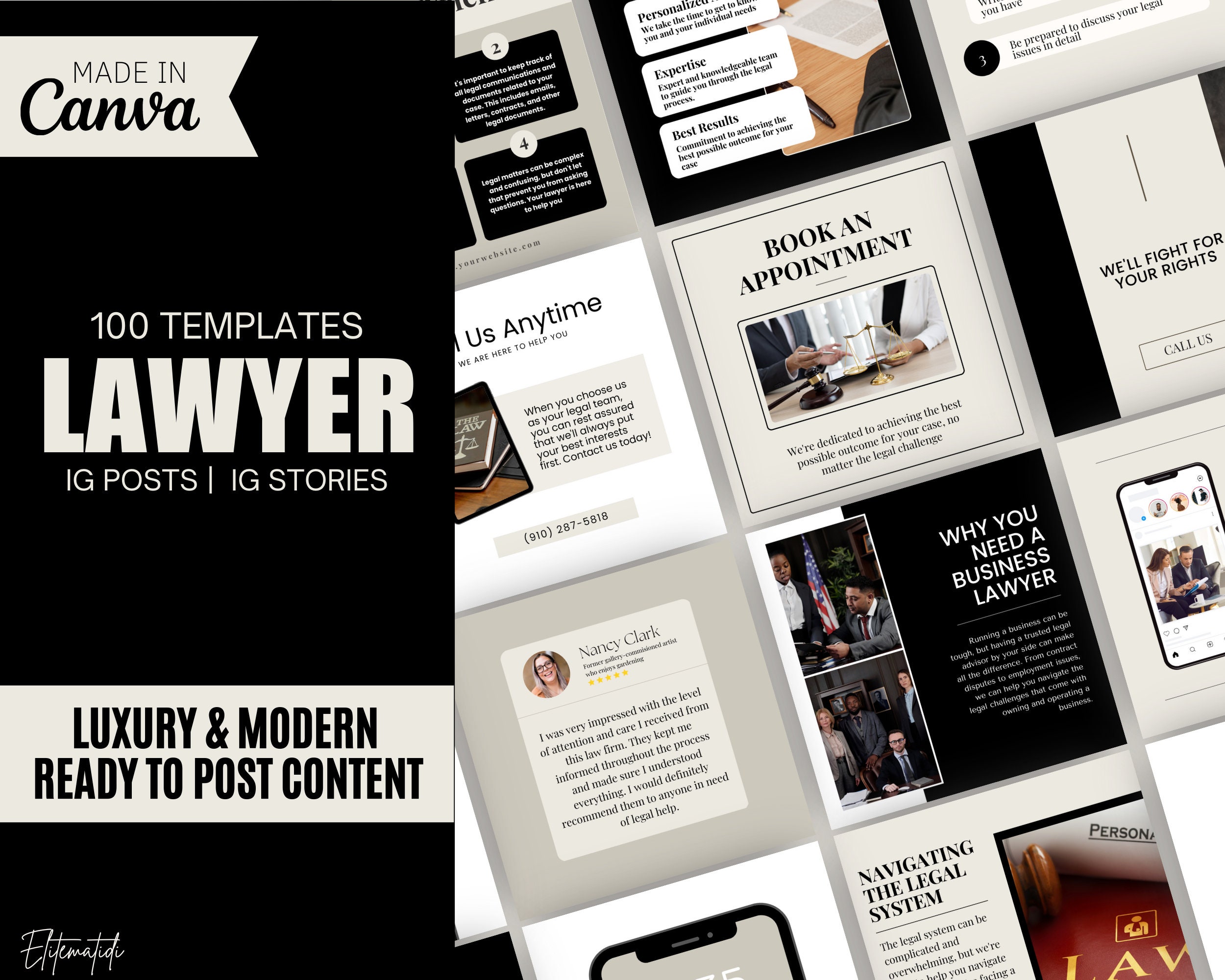 Lawyer Instagram Post Template, Social Media Marketing Template for Law ...
