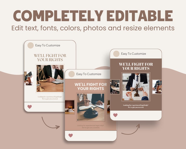Law Firm Social Media Templates: Lawyer Instagram & Facebook Posts and ...