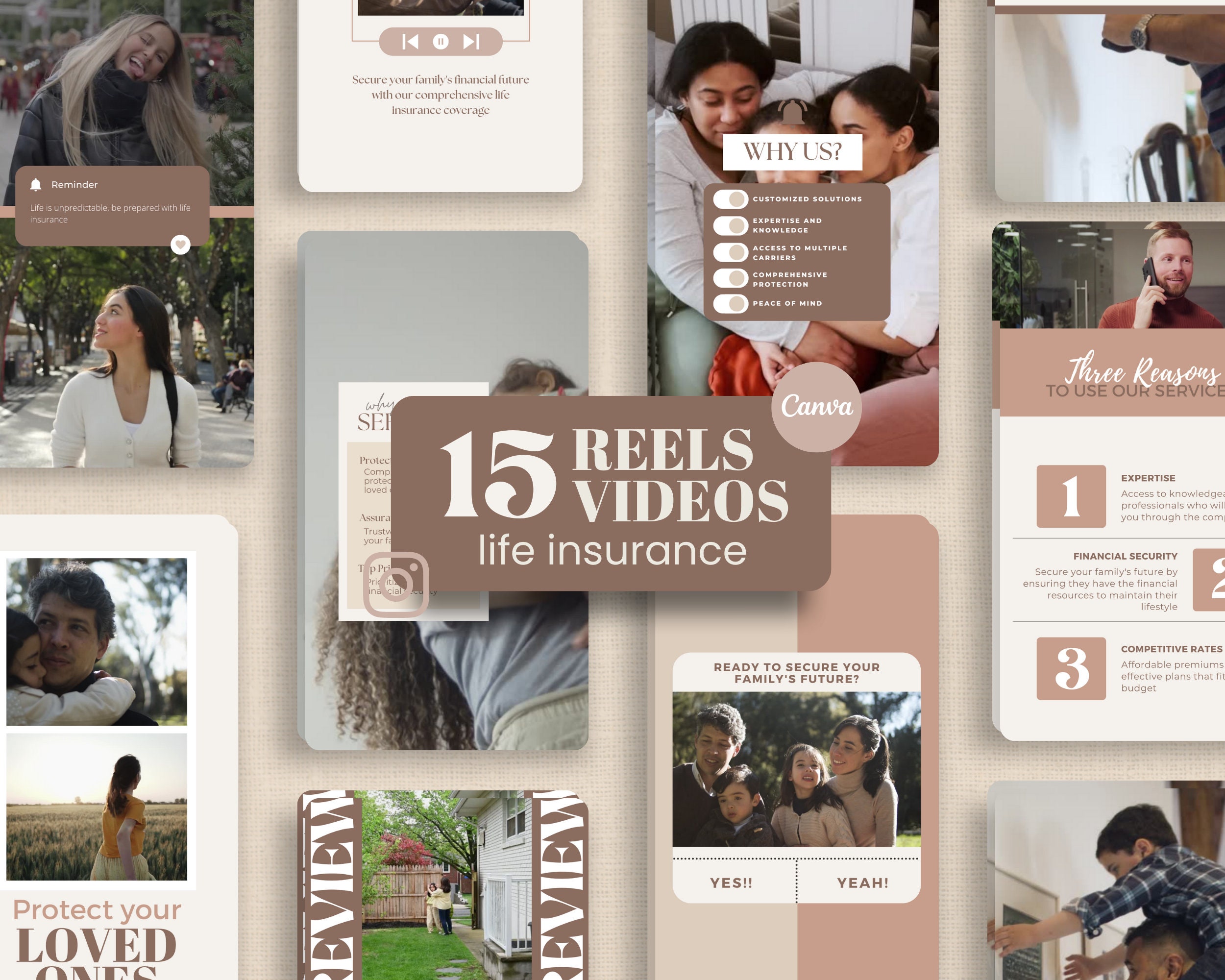 Life Insurance Broker Reels Video Templates, Editable Instagram for ...