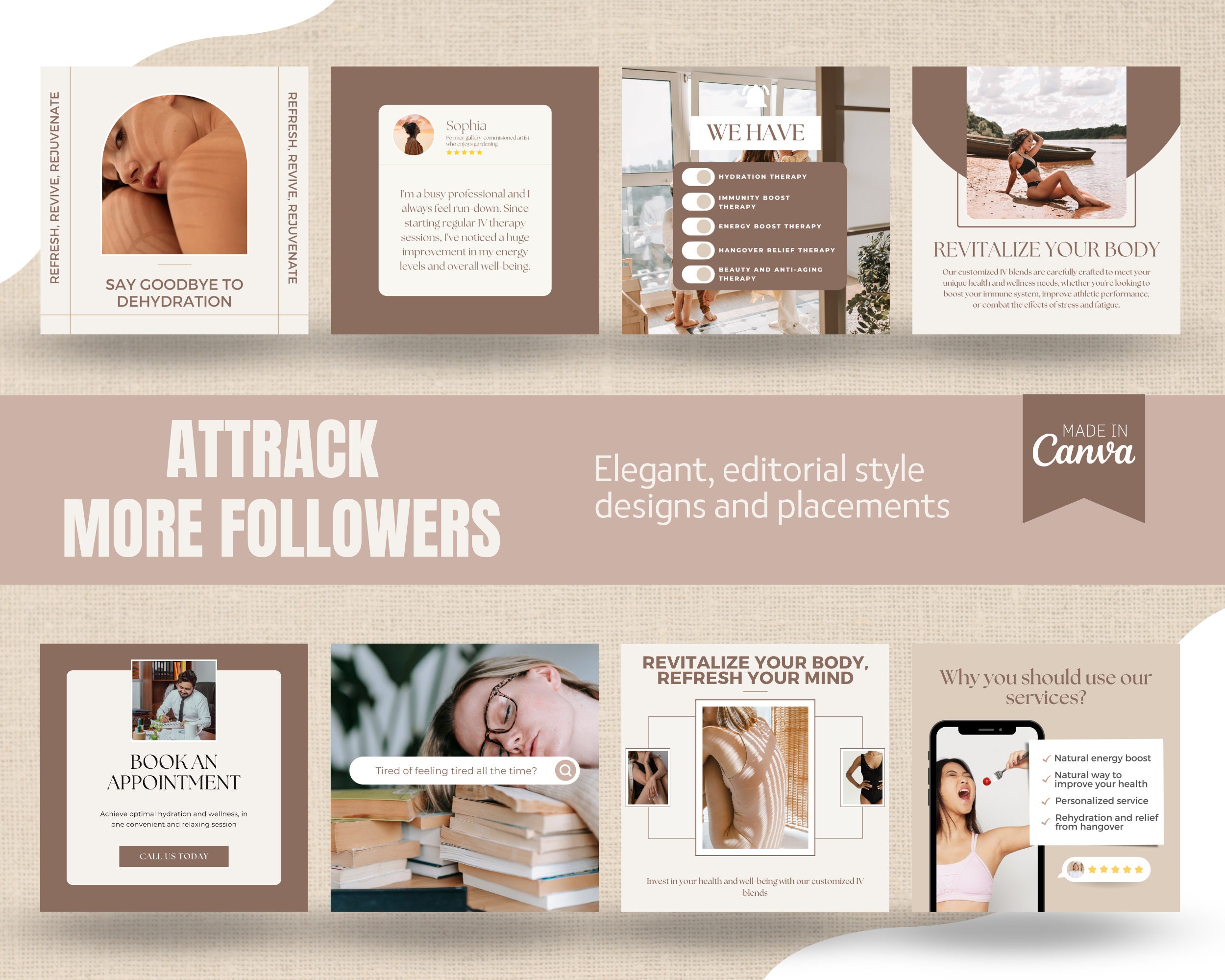 Iv Therapy Instagram Post Template, Editable Social Media Posts for Iv ...