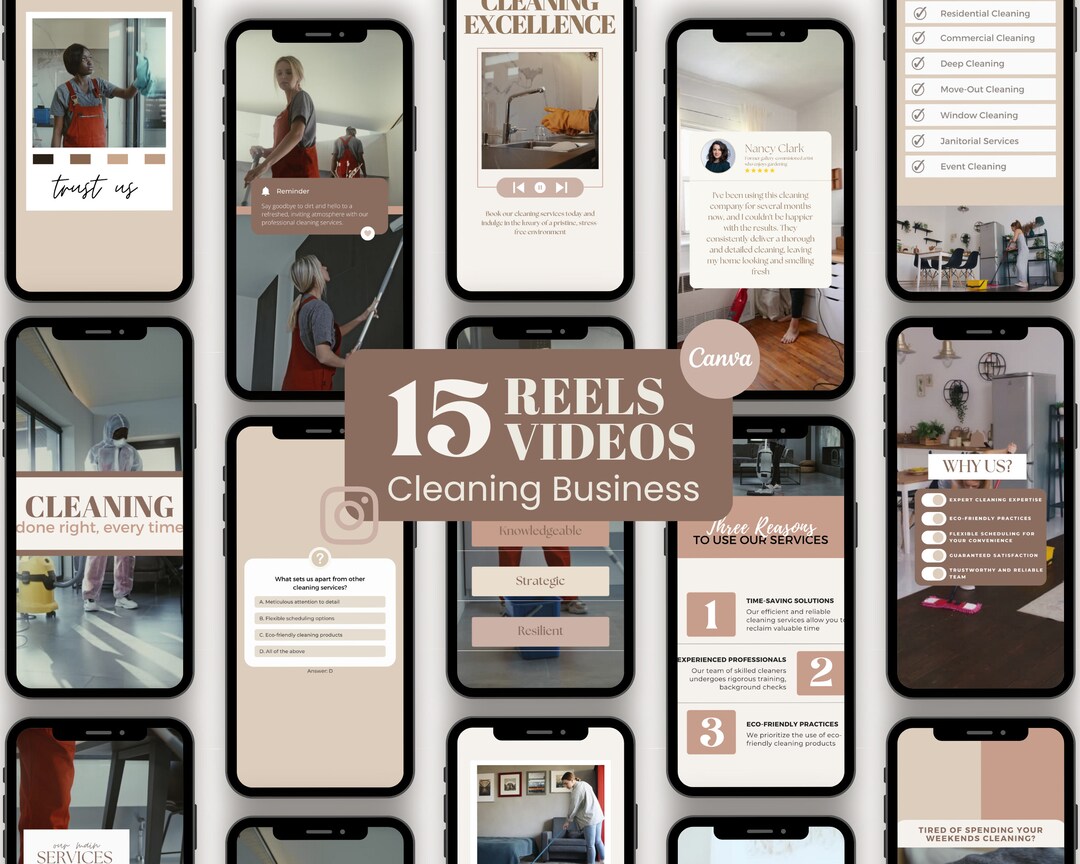 Cleaning Business Reel Video Template, Editable Social Media Reels for ...