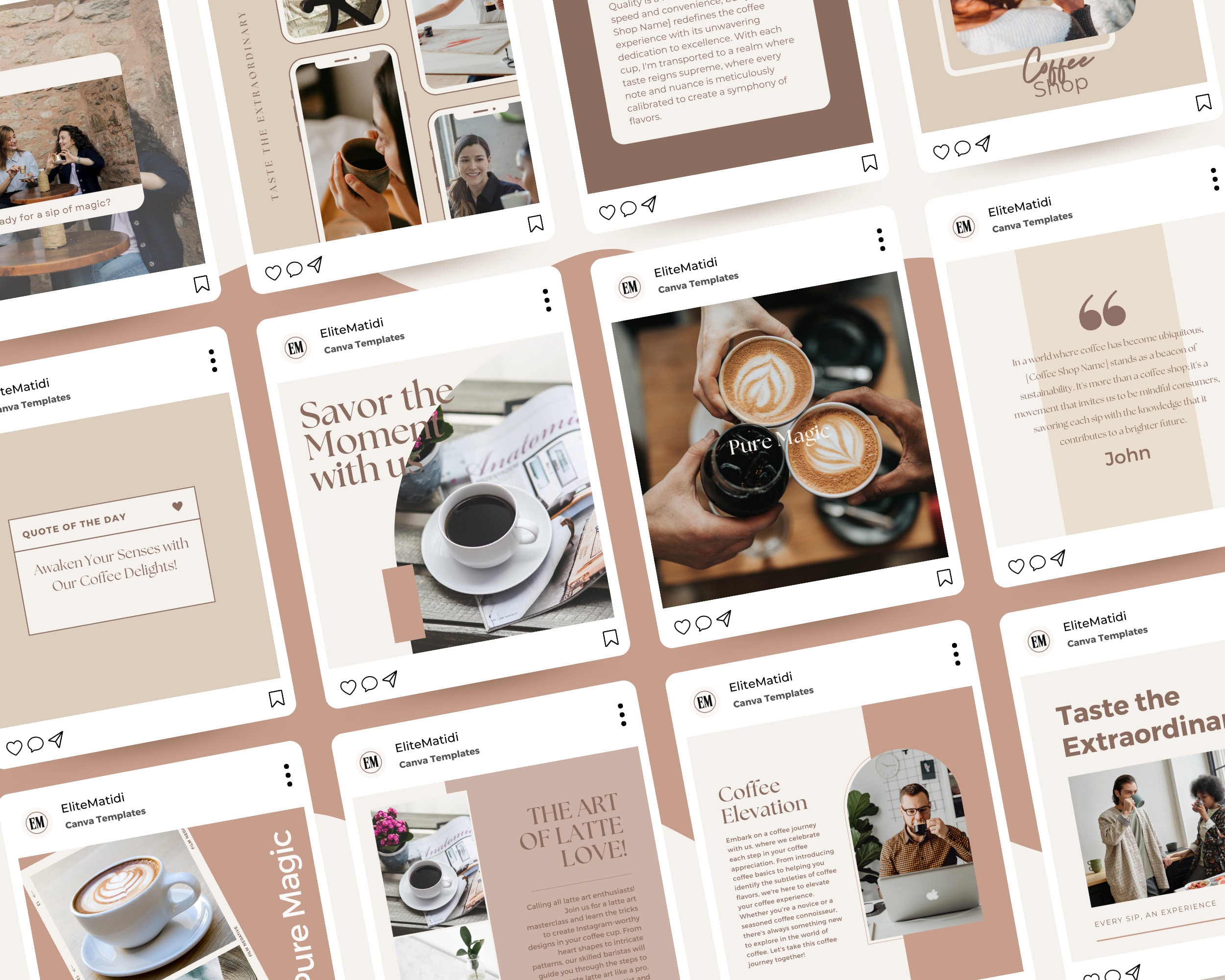 Coffee Shop Instagram Template, Social Media Posts for Coffee House ...