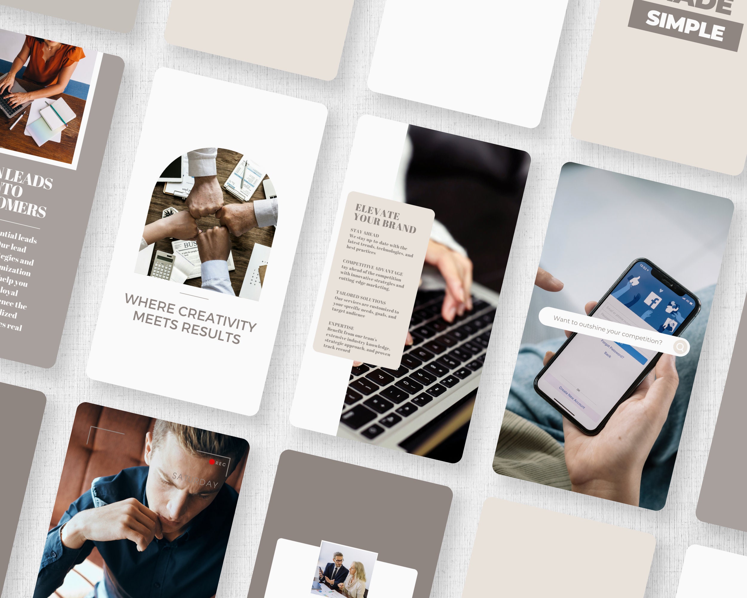 Marketing Agency Instagram Templates, Editable Insta Posts for Social ...