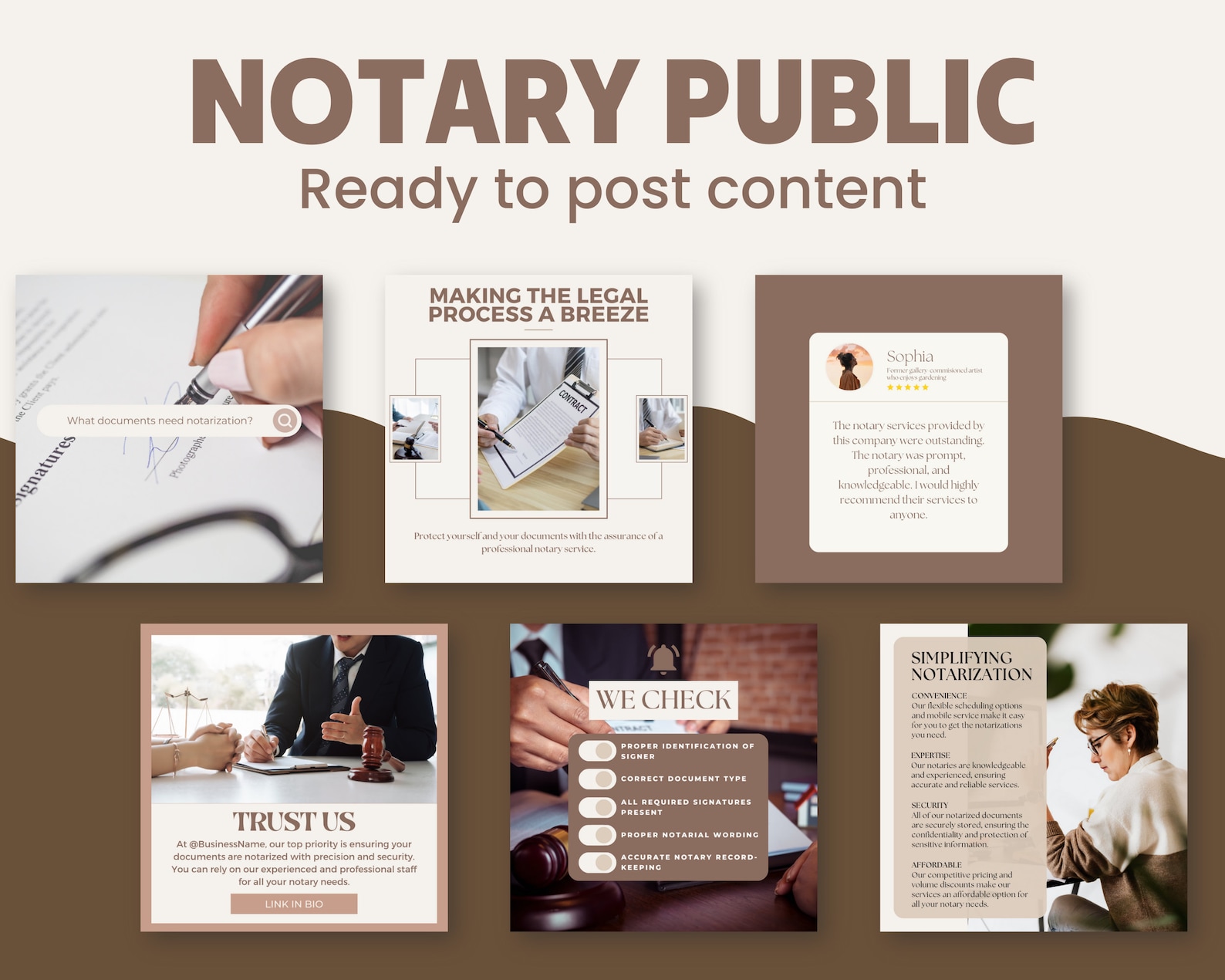 Notary Marketing, Editable Notary Social Media Templates, Instagram ...