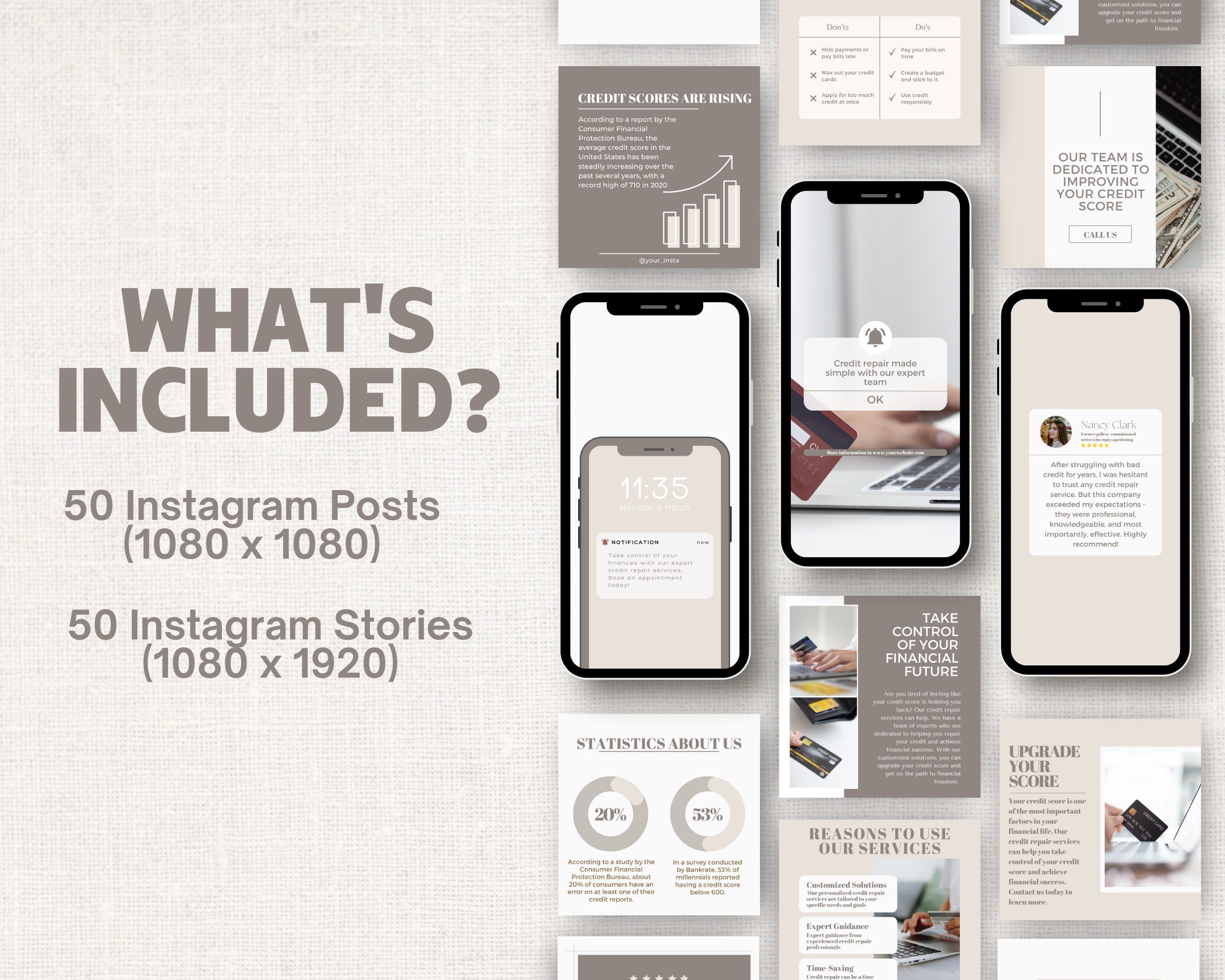 Credit Repair Instagram Post Template, Editable Credit Coaches ...
