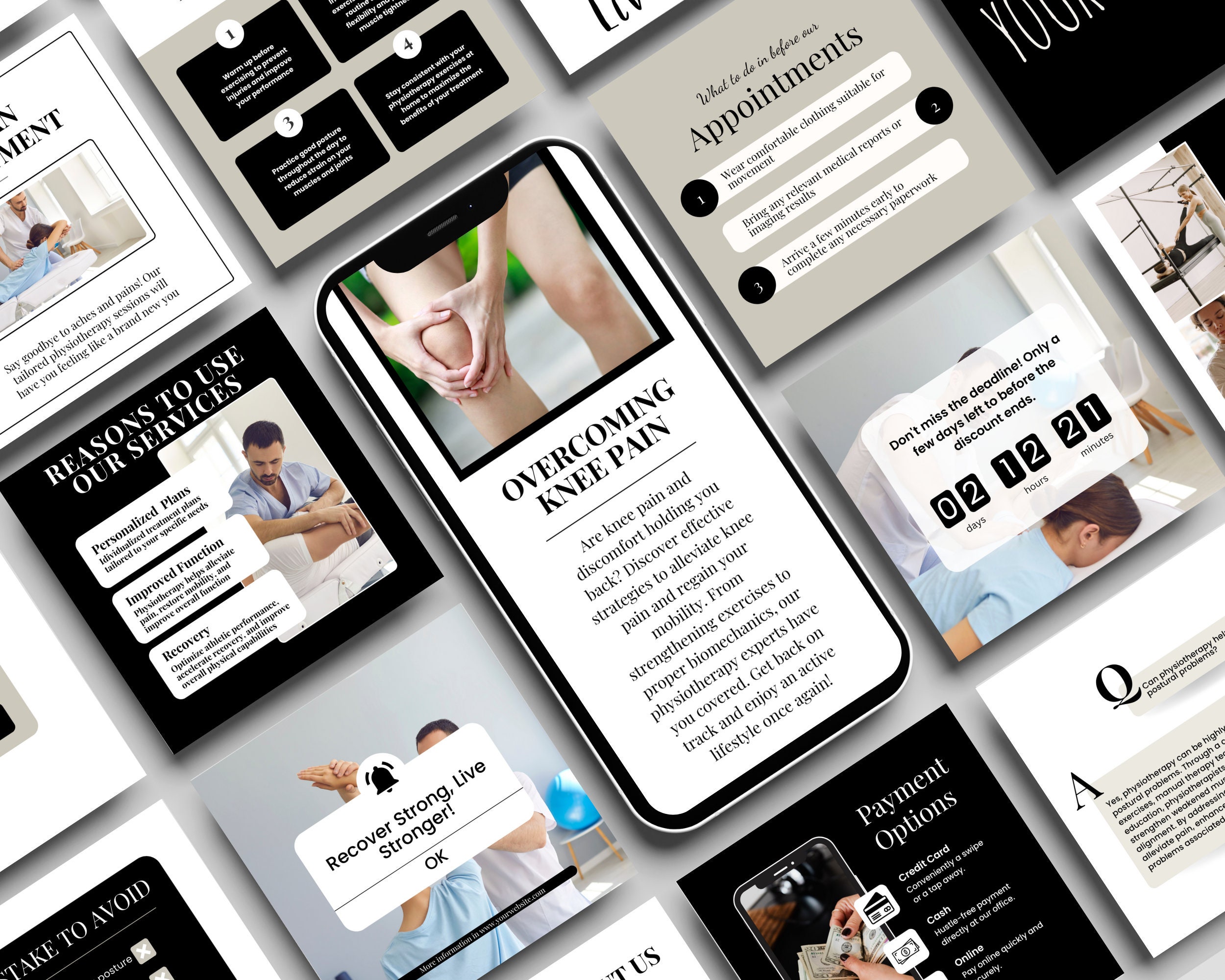 Physiotherapy Instagram Post Template, Social Media Marketing Template ...