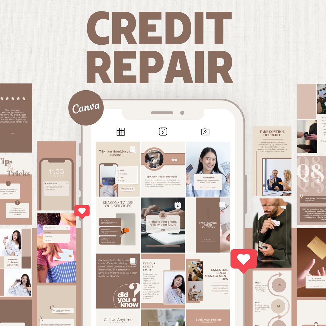 Credit Repair Instagram Templates, Credit Repair Agent Editable ...