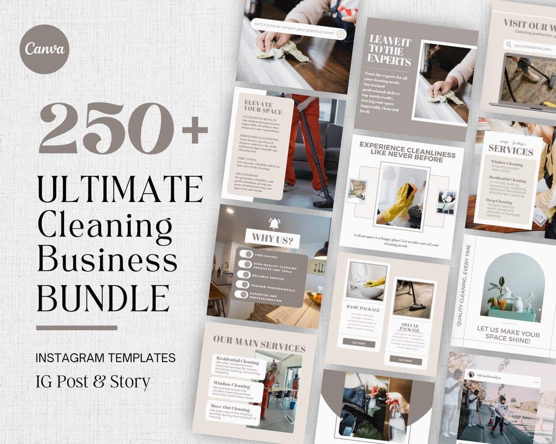 Cleaning Business Instagram Post Template, Editable Social Media Posts ...