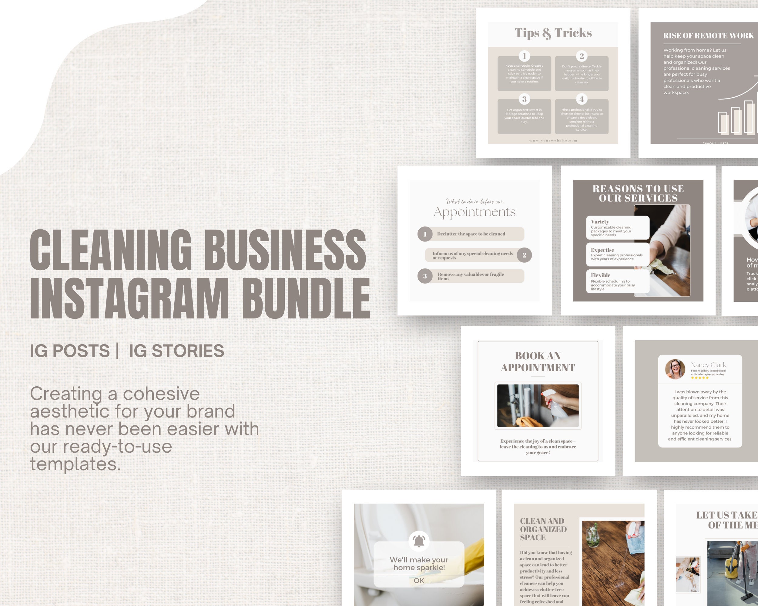 Cleaning Business Instagram Post Template, Editable Social Media Posts ...