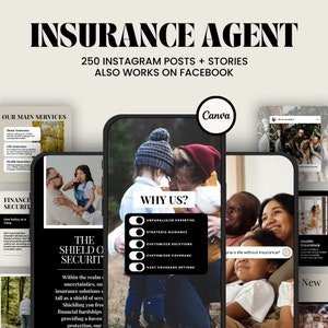 Insurance Agent Instagram Template, Editable Social Media Posts for ...