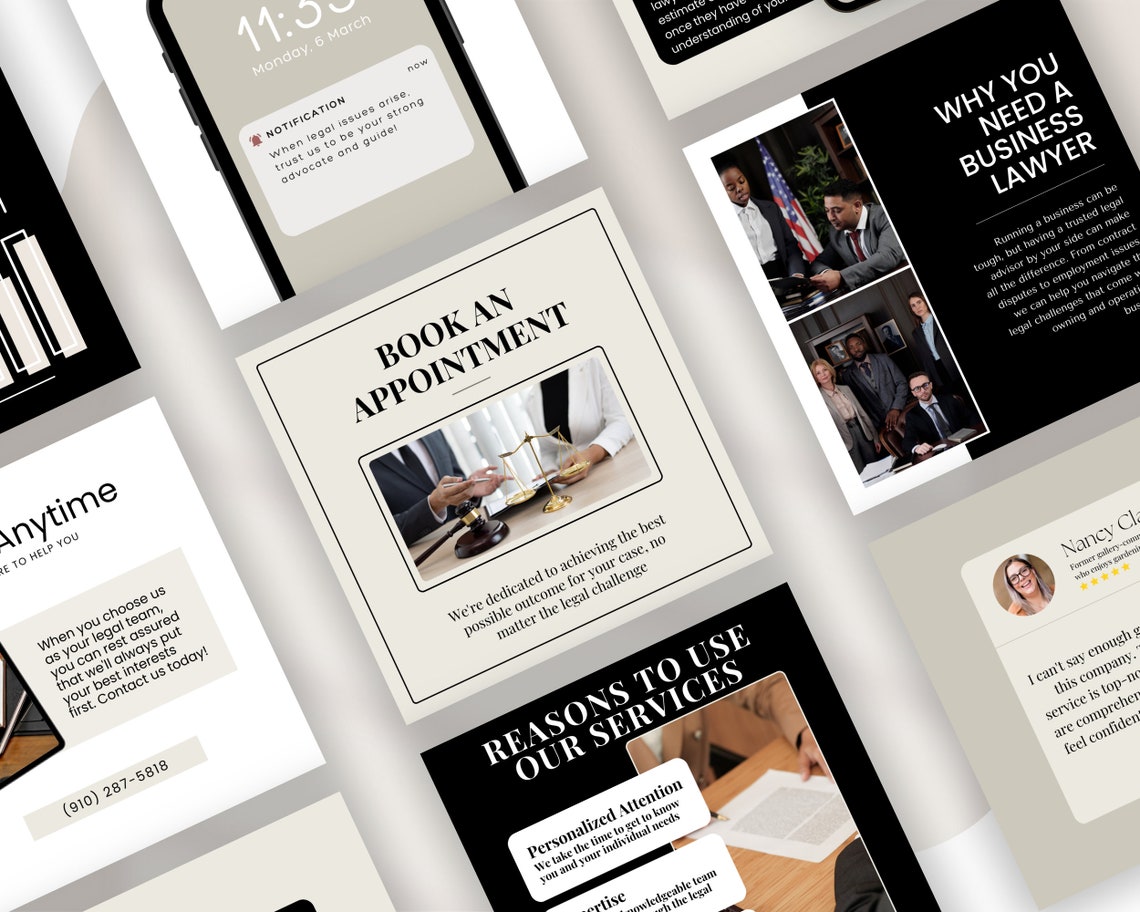 Lawyer Instagram Post Template, Social Media Marketing Template for Law ...