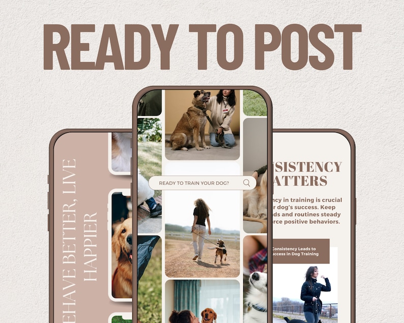 Dog Training Social Media, Editable Dog Trainer Video Templates ...