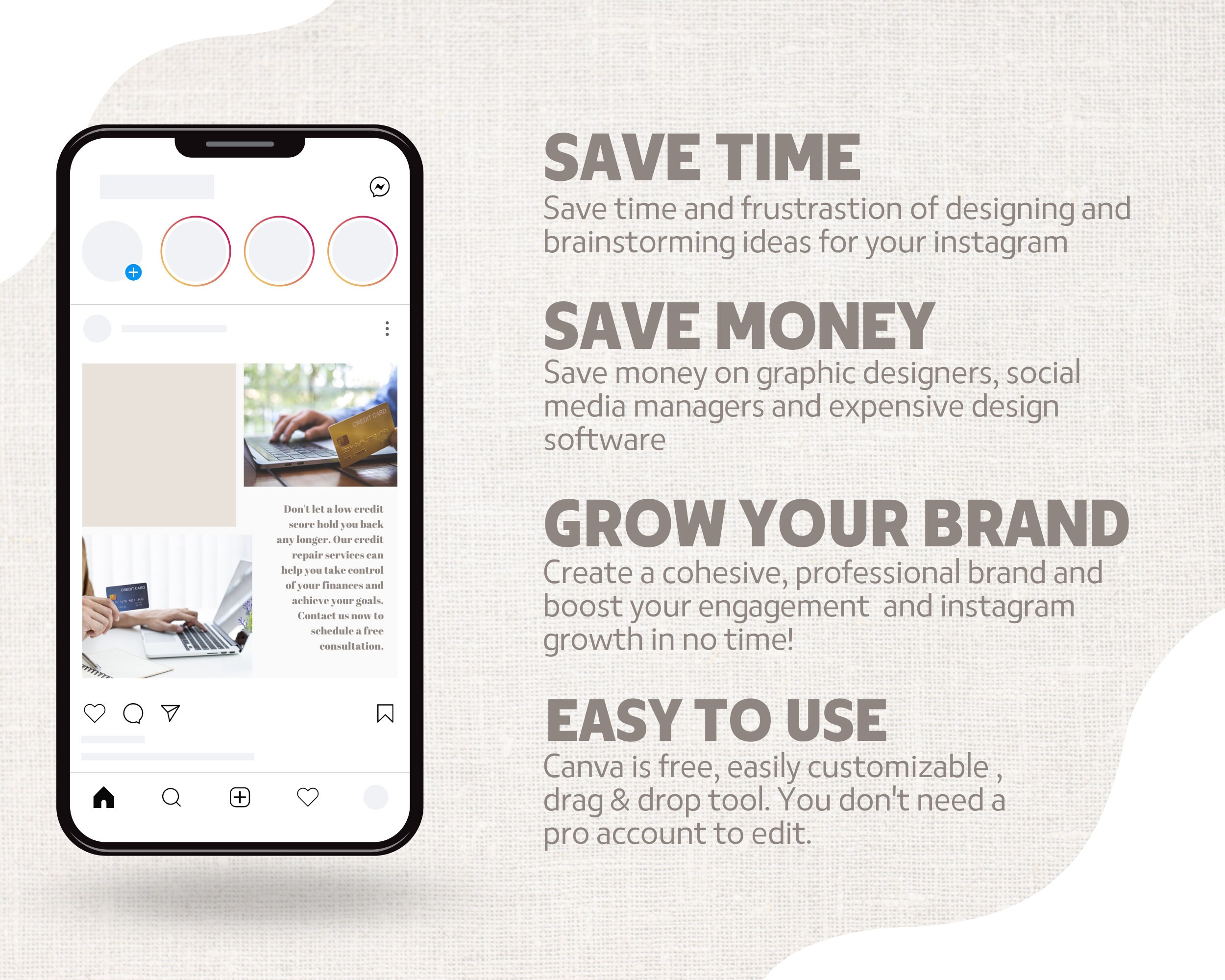 Credit Repair Instagram Post Template, Editable Credit Coaches ...