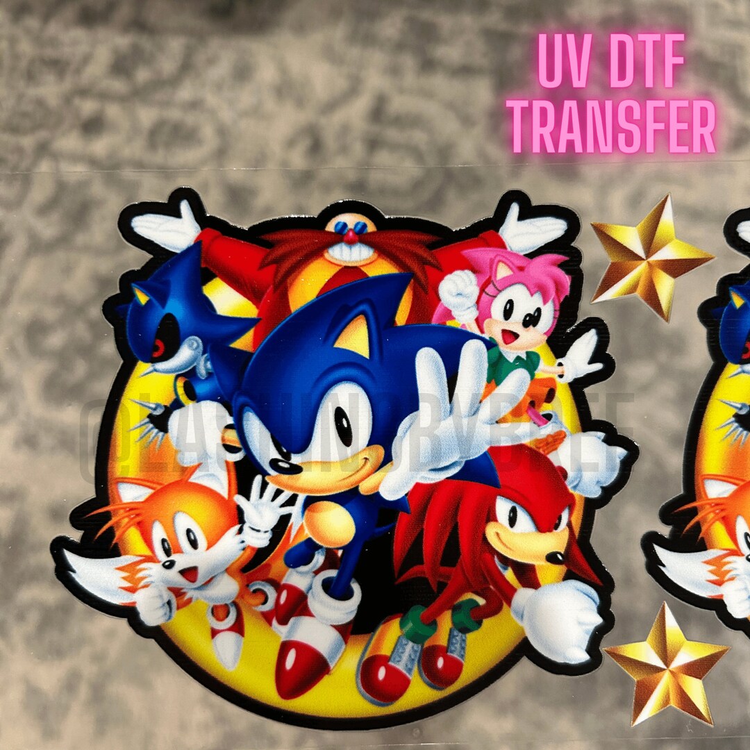 Sonic the Hedgehog Decal UV DTF Ready to Apply Decal Sticker With 1 ...