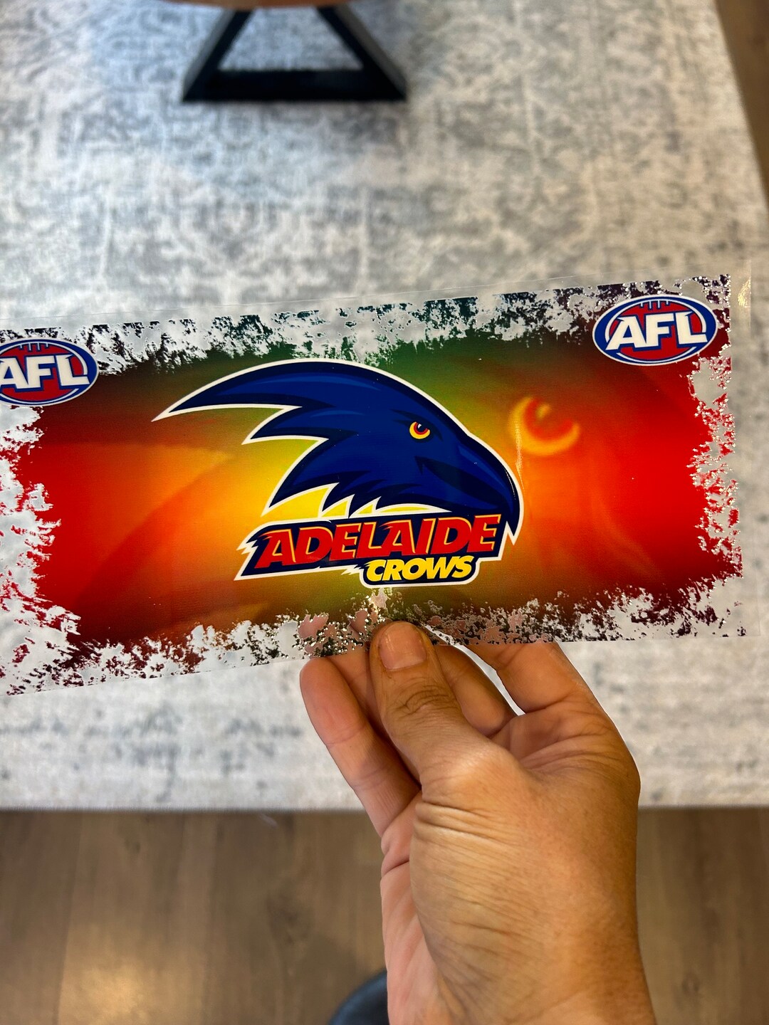 AFL Adelaide Crows Tumbler Wrap, 16oz Glass Can Wrap, 16oz Libbey Can Glass, Footy Tumbler Wrap ...