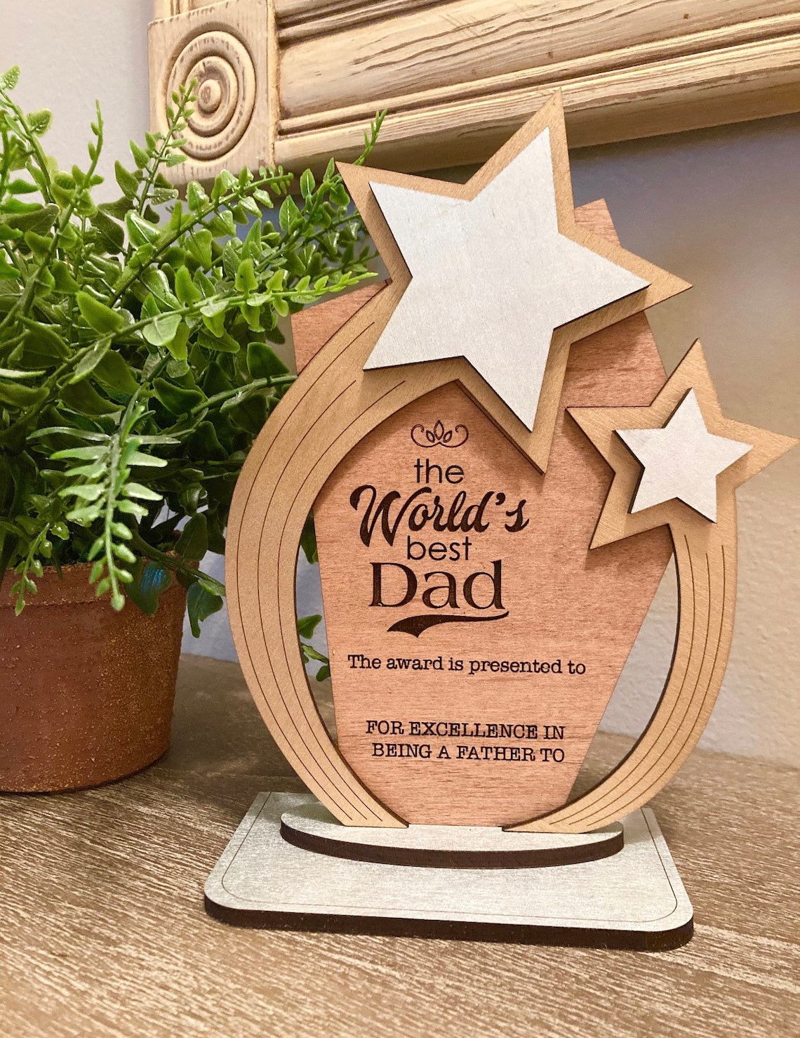 Worlds Best Dad Award Custom Fathers Day Gift - Etsy
