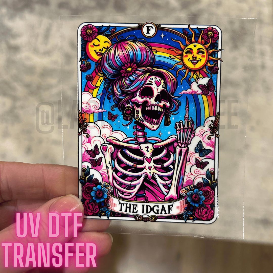UV DTF Wrap Decal Sticker Decal the IDGAF Tarot Card - Etsy