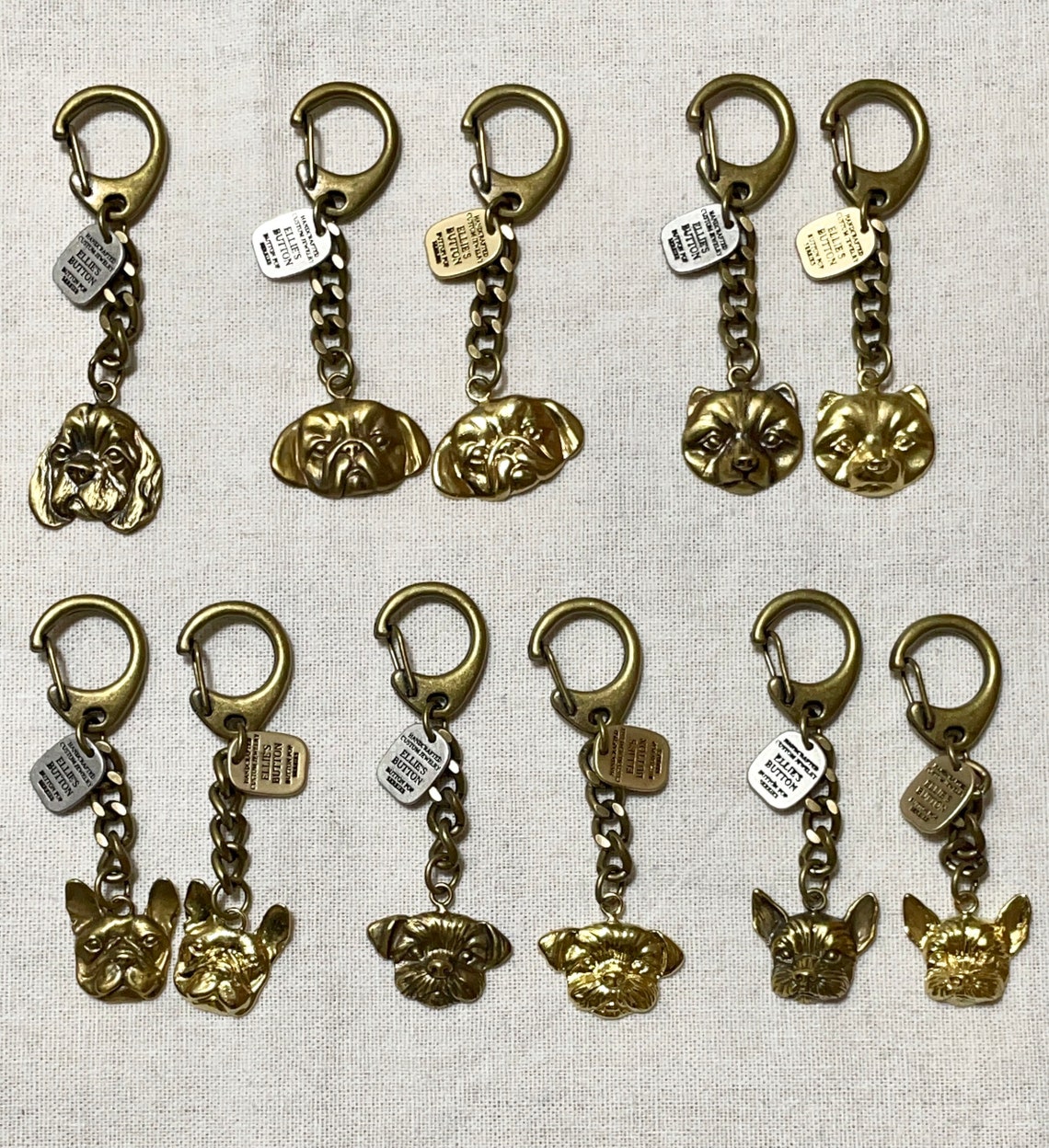 Brass Dog Key Chain/ Dog Owner Key Chain, Dog Breed Key Chain / Gift ...