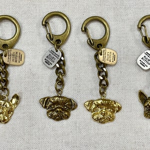 Brass Dog Key Chain/ Dog Owner Key Chain, Dog Breed Key Chain / Gift ...
