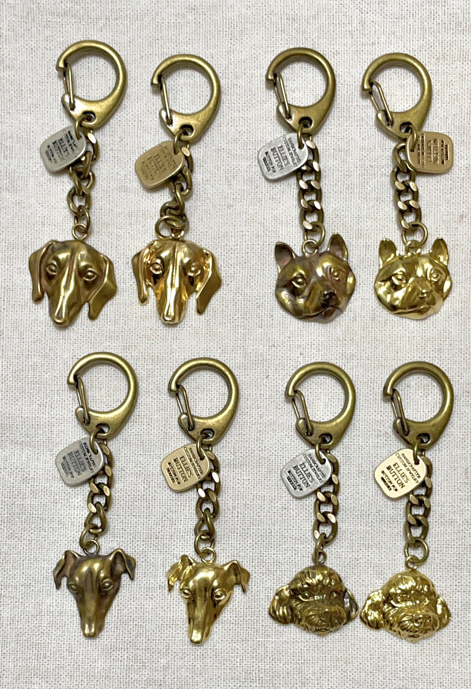 Brass Dog Key Chain/ Dog Owner Key Chain, Dog Breed Key Chain / Gift ...
