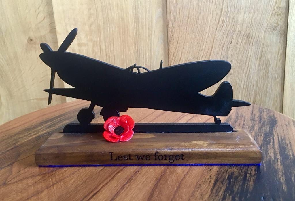 WW2 RAF Spitfire Remembrance Day Wooden Silhouette and 3D | Etsy UK