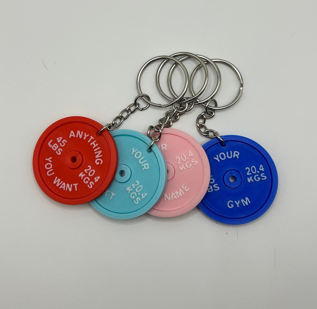 Single Sided Personalized Gym Weight Plate Keychain - Etsy
