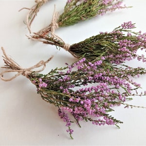 Mini Dried Heather Bouquet, Dry Purple Flowers, Wildflower Bouquet ...