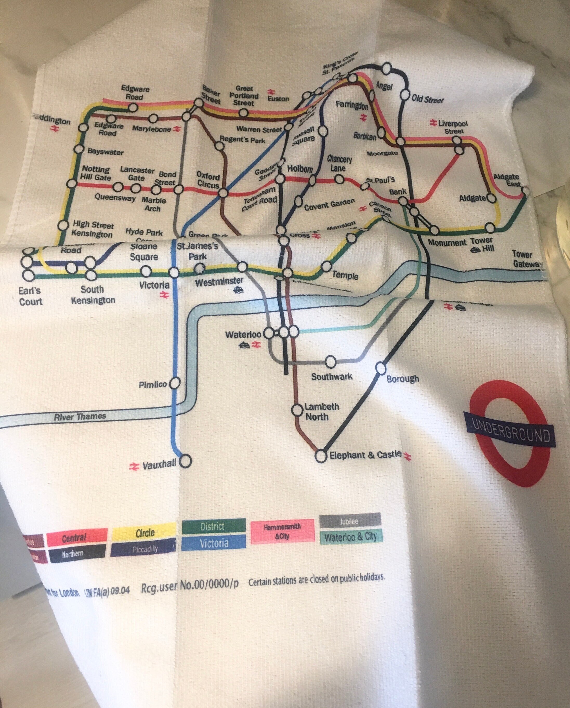 Tube Map Tea Towel / 2 Pieces - Etsy