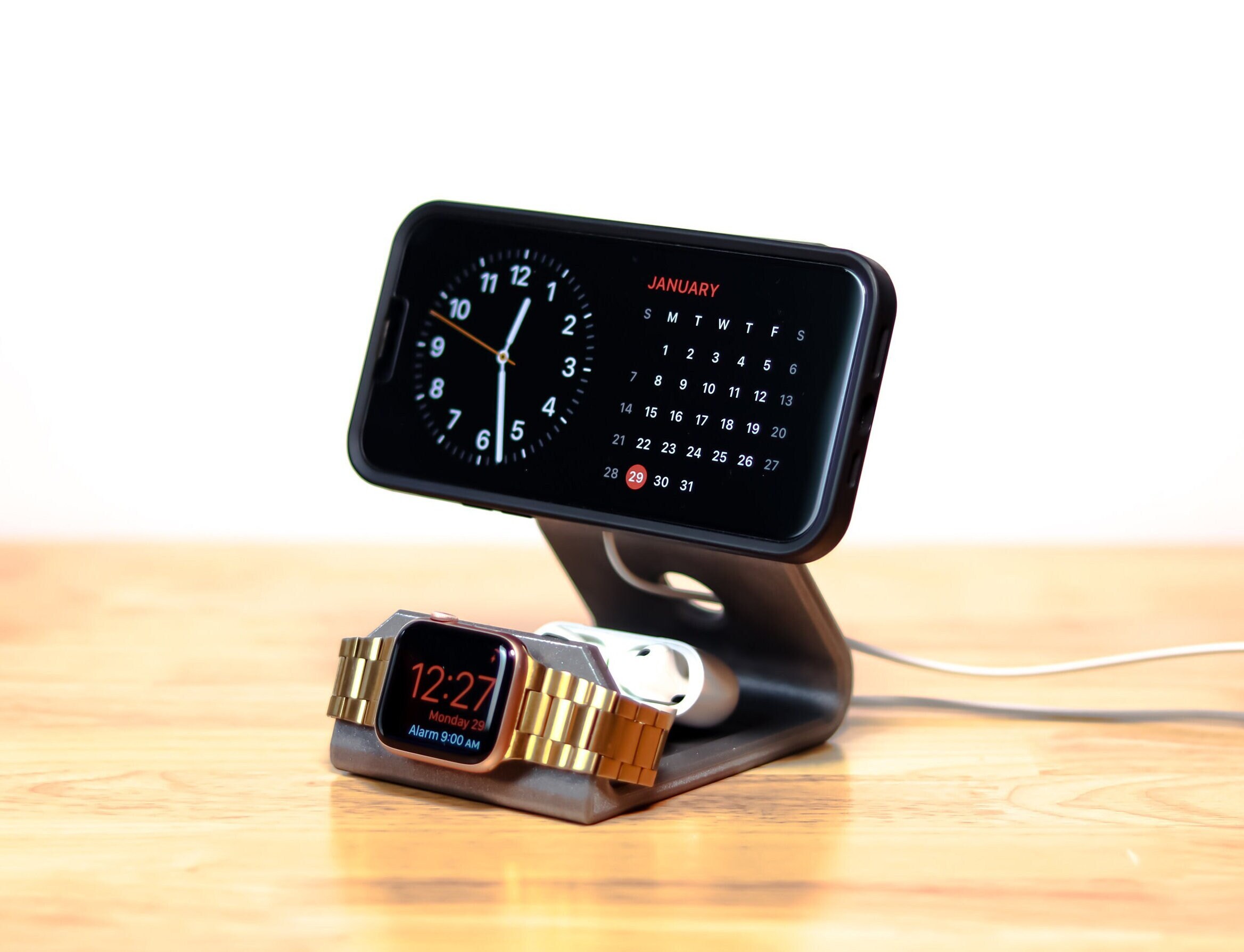 Modern iPhone Magsafe and Apple Watch Holder, Minimalist Modern ...