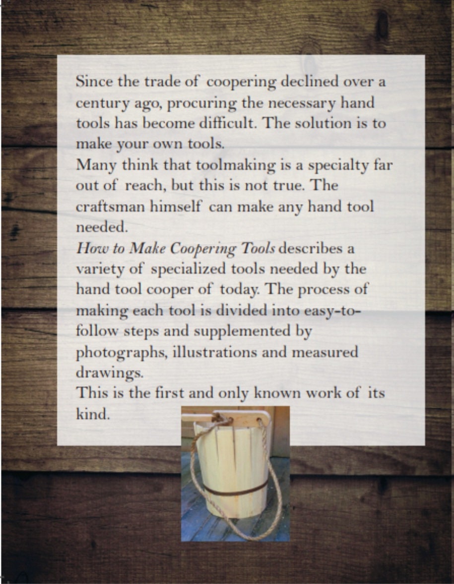 Book: How to Make Coopering Tools (new Revised Edition) - Etsy