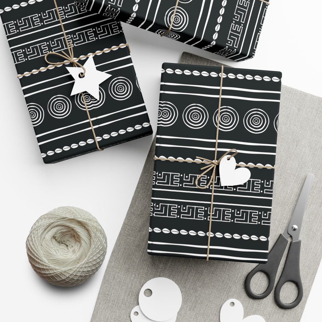 Black and White African Tribal Gift Wrap Paper - Etsy