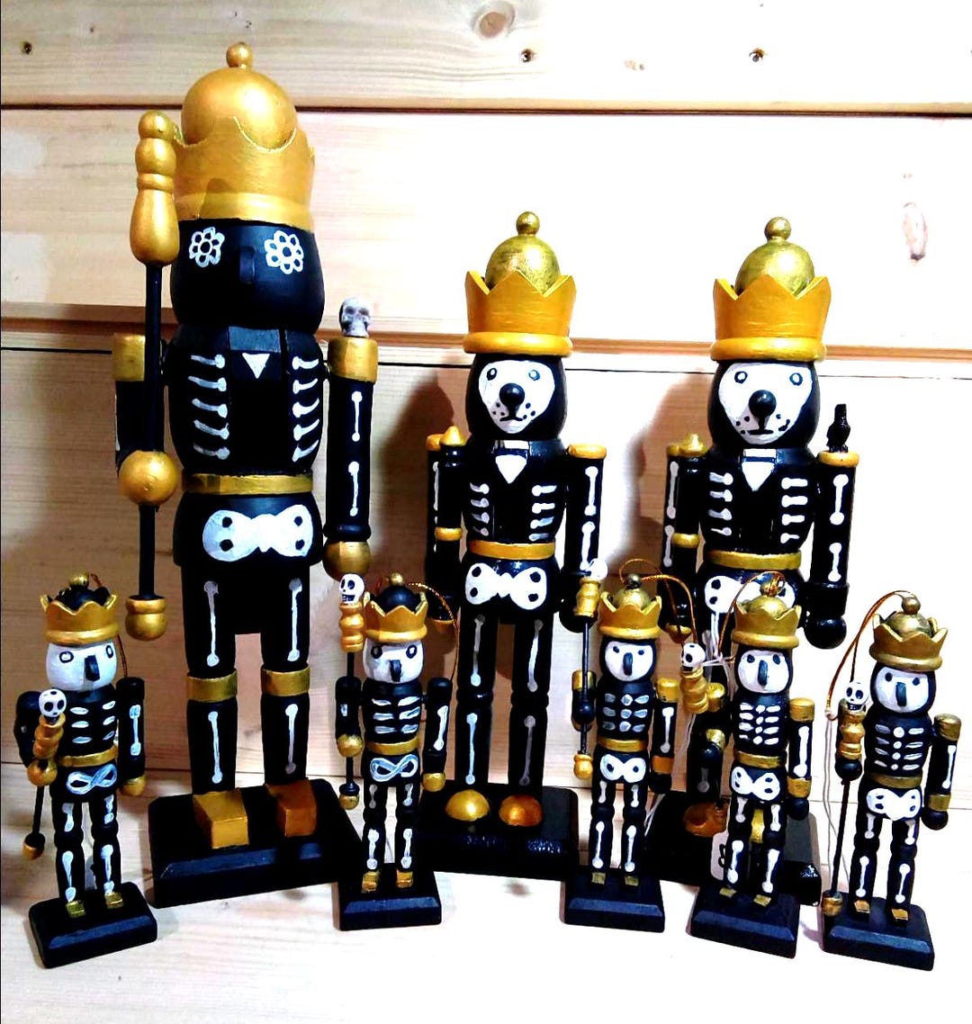 Skeleton Nutcrackers Christmas Decoration : Unique Folk Art Doll - Etsy