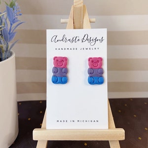 LGBTQ Bisexual/bi Pride Flag Inspired Polymer Clay Earrings - Etsy