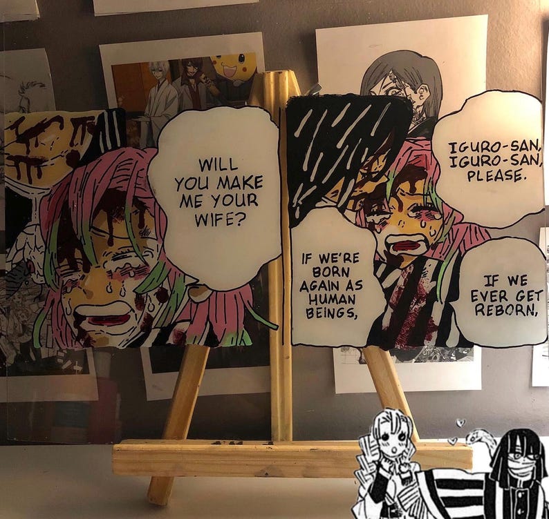 Custom Personalized Anime Manga Glass Paintings / Art - Etsy
