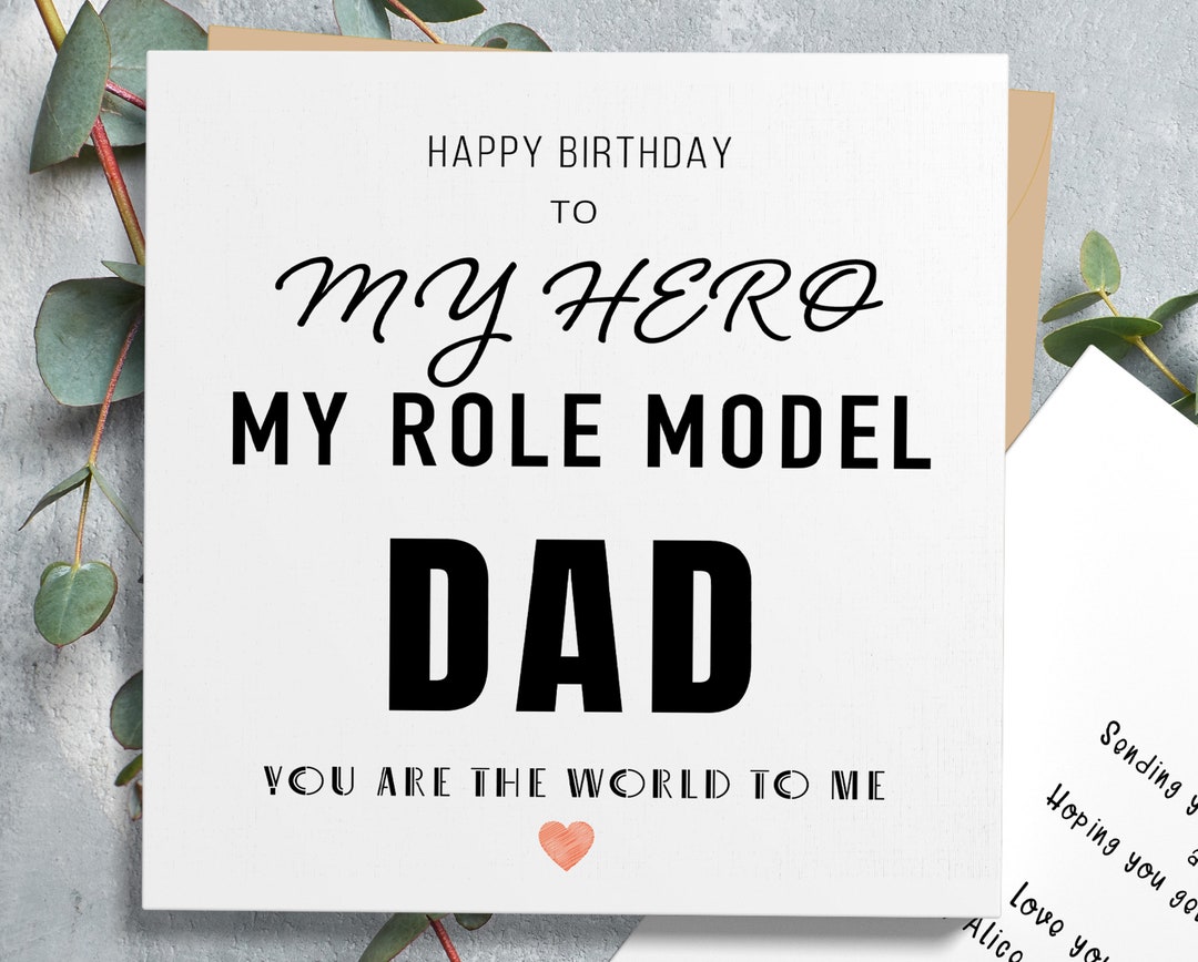 Personalised Dad Birthday Card: My Hero, My Role Model - Etsy