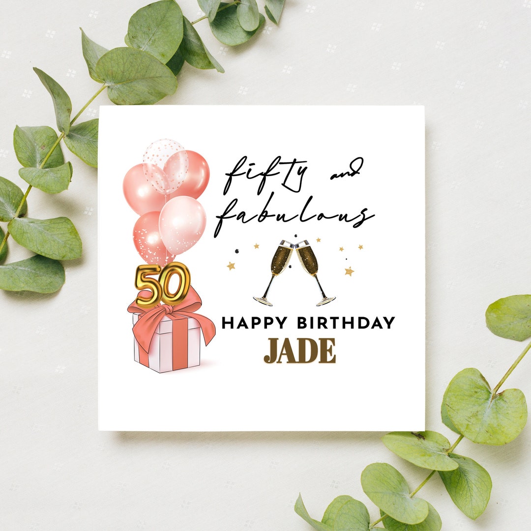 Personalised 50th Birthday Card for Friend Happy Fiftieth - Etsy
