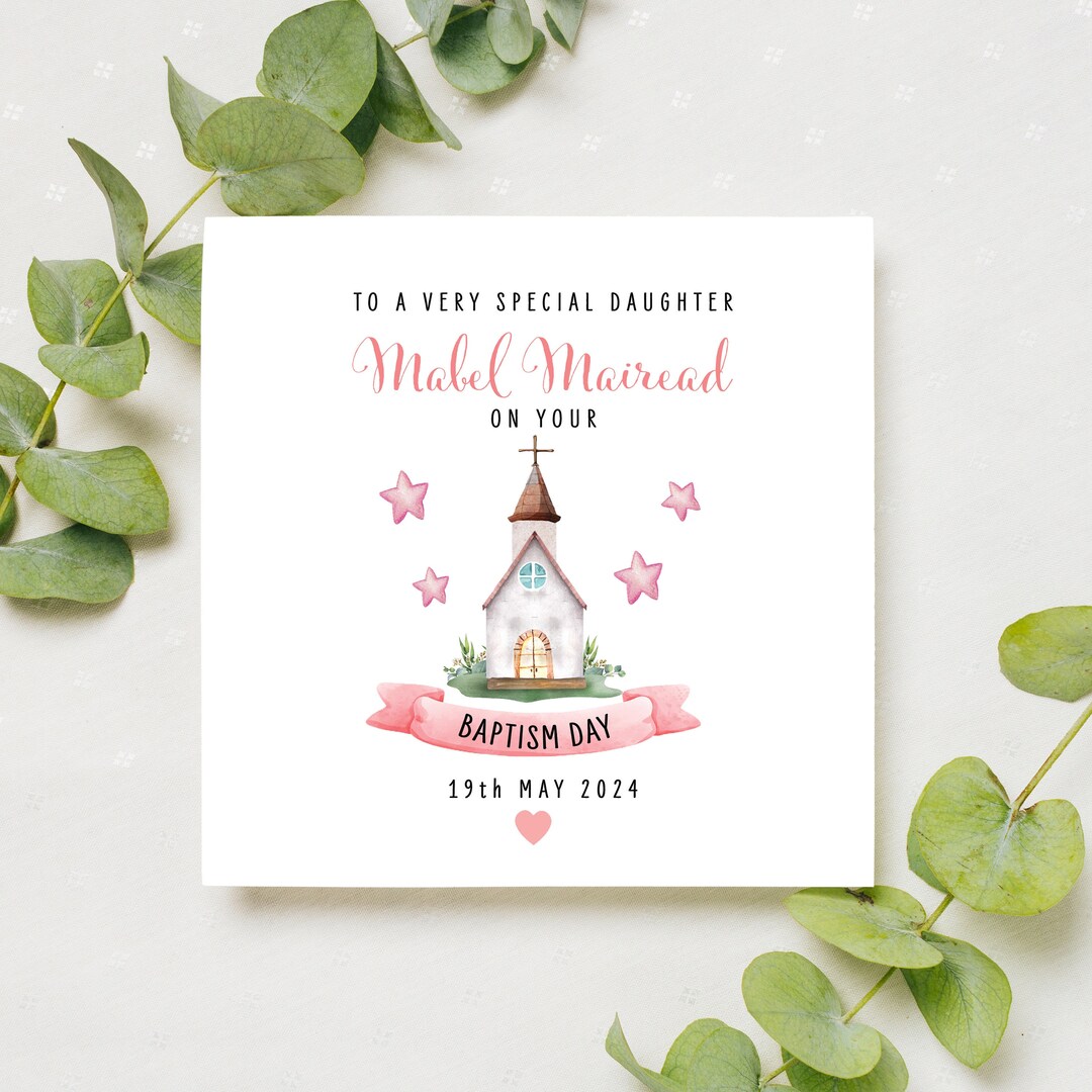 Personalised Baptism Card, Christening Card Girl, Baptism Card for ...