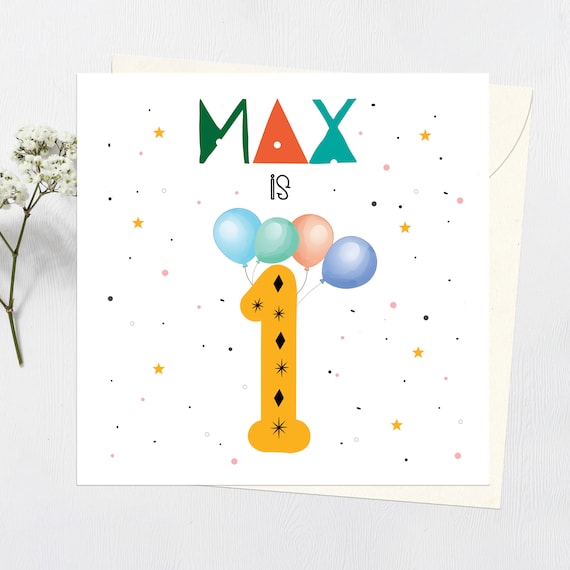 Greeting Cards With Envelope Personalised First Birthday Card Baby ...