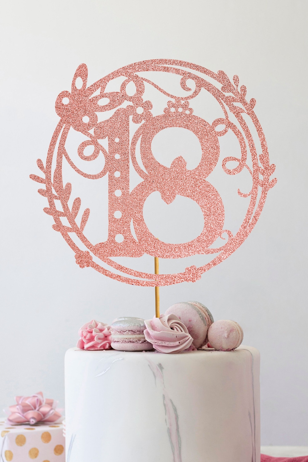 18th Birthday Cake Topper, Custom Cake Topper, Glitter Cake Topper for ...