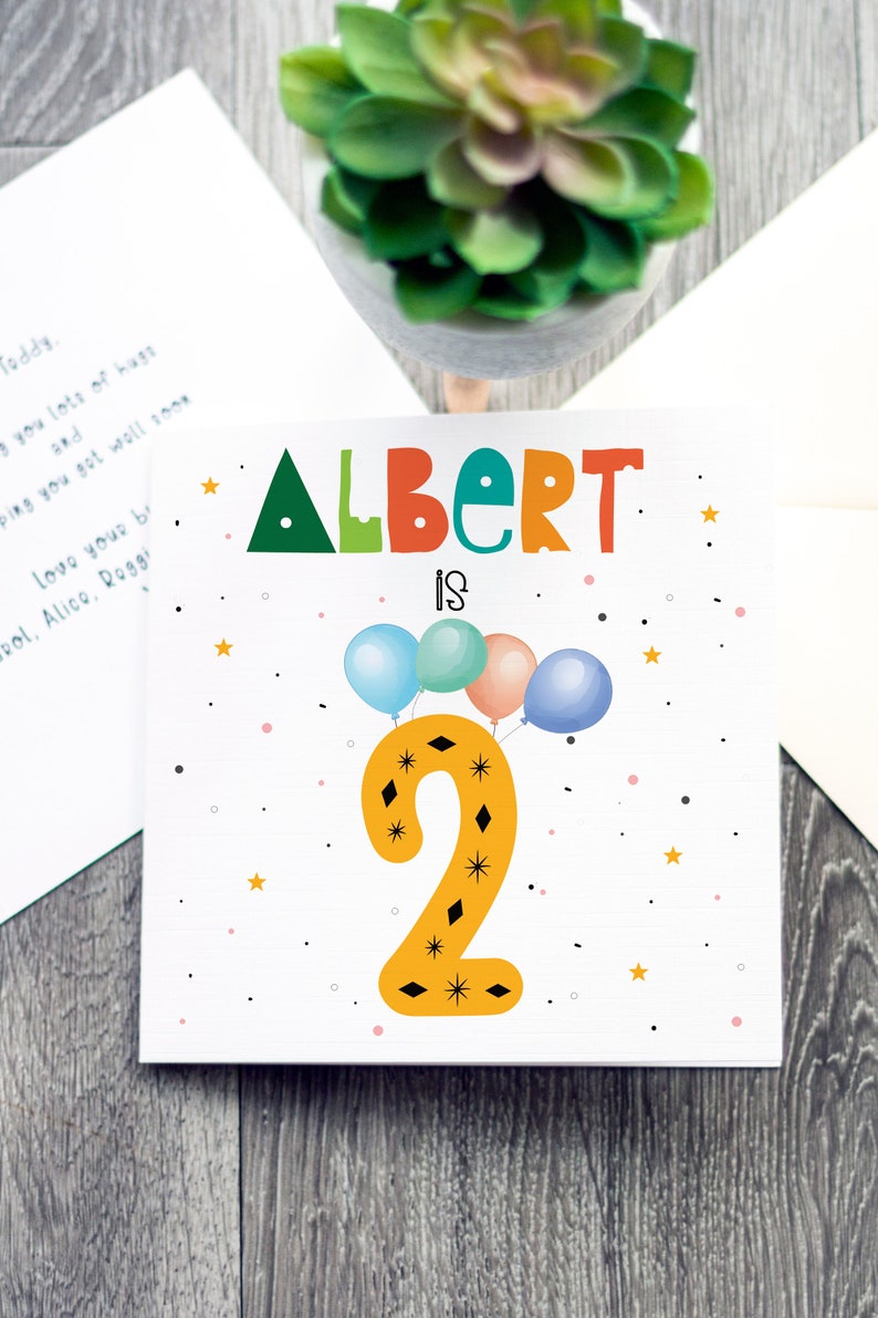 2nd Birthday Card Boy Personalised Second Birthday Card Any - Etsy