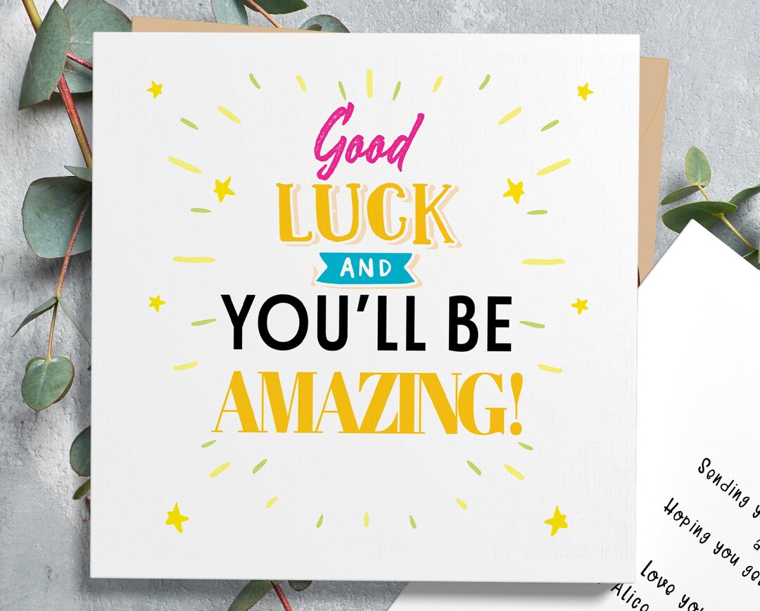 Good Luck Card: Congratulations Card, New Job, Graduation - Etsy