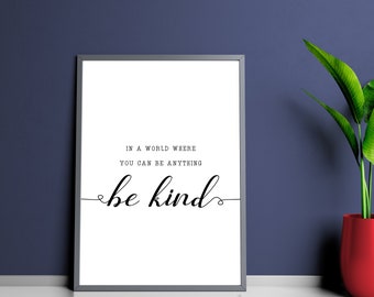 Be Kind Wall Art | Etsy
