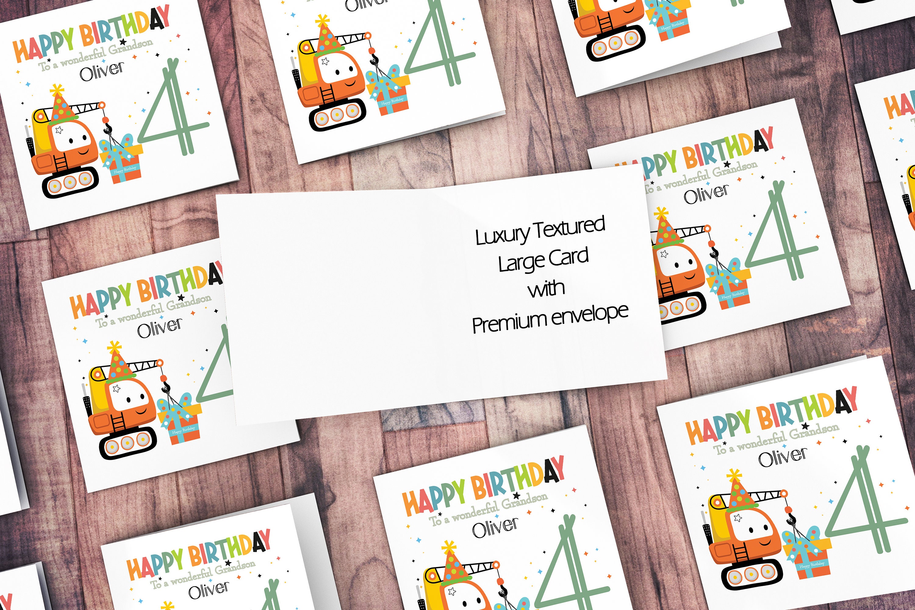 Personalised Digger Birthday Card: Construction Theme - Etsy